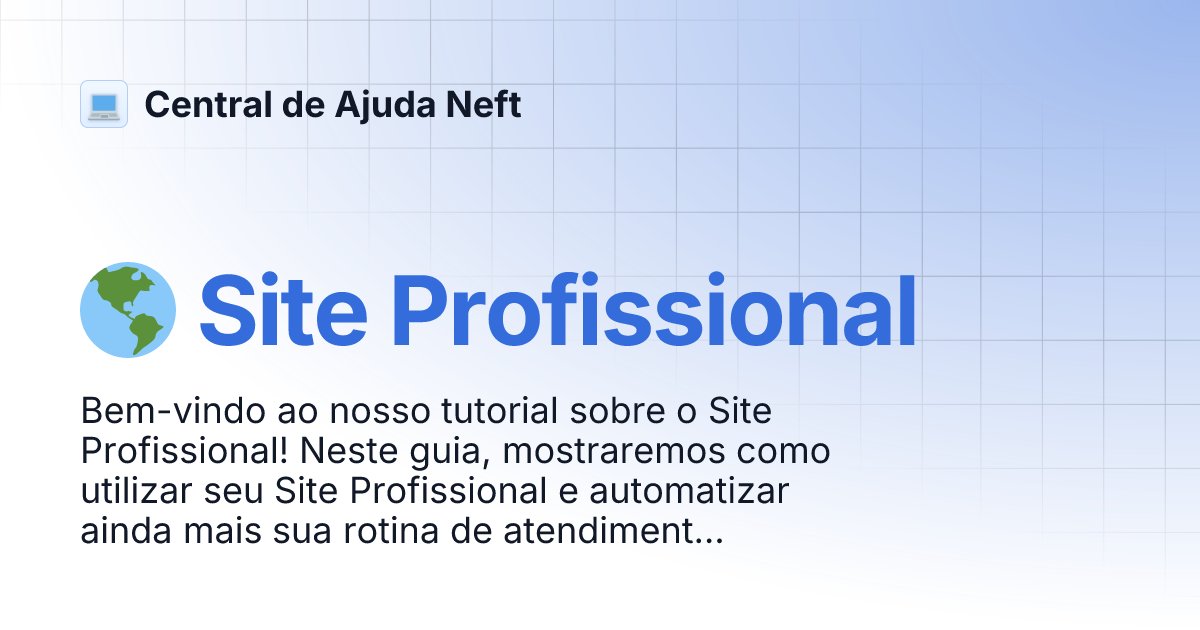 🌎 Site Profissional | Central de Ajuda Neft
