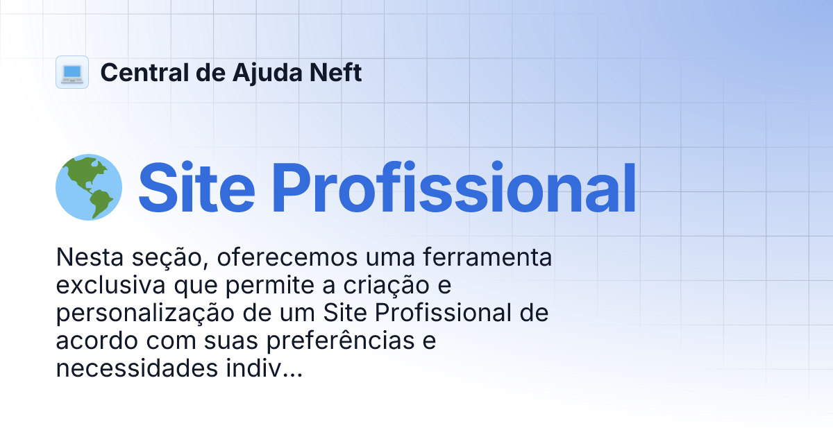 🌎 Site Profissional | Central de Ajuda Neft